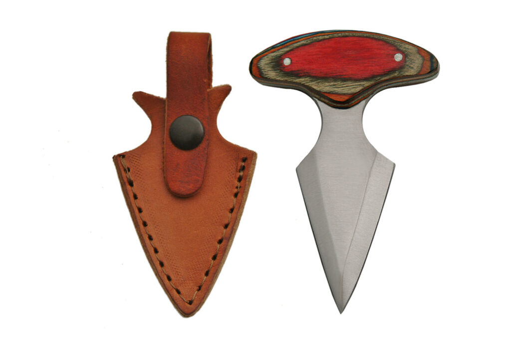 3.5″ Colorwood Triangular Push Dagger Stainless Steel Blade