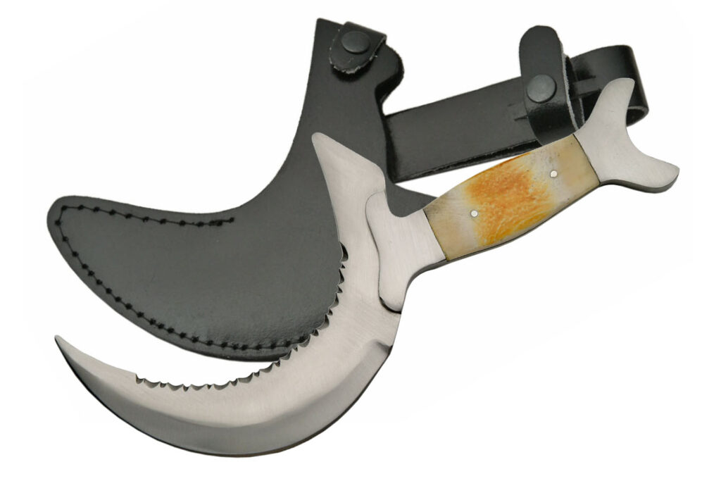 Moon Crest Knife 10″ Stainless Steel Blade Bone Handle