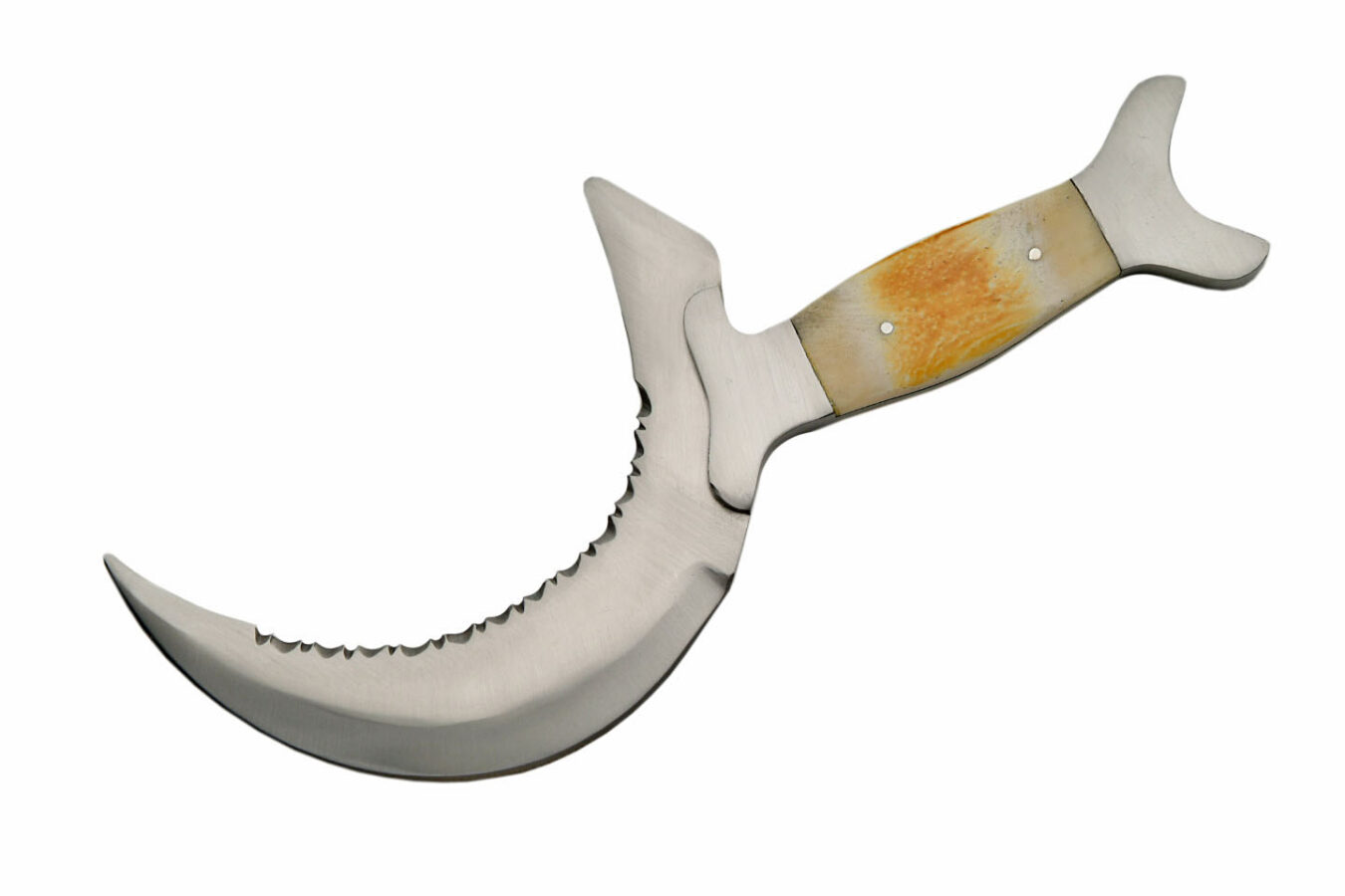 Moon Crest Knife 10″ Stainless Steel Blade Bone Handle