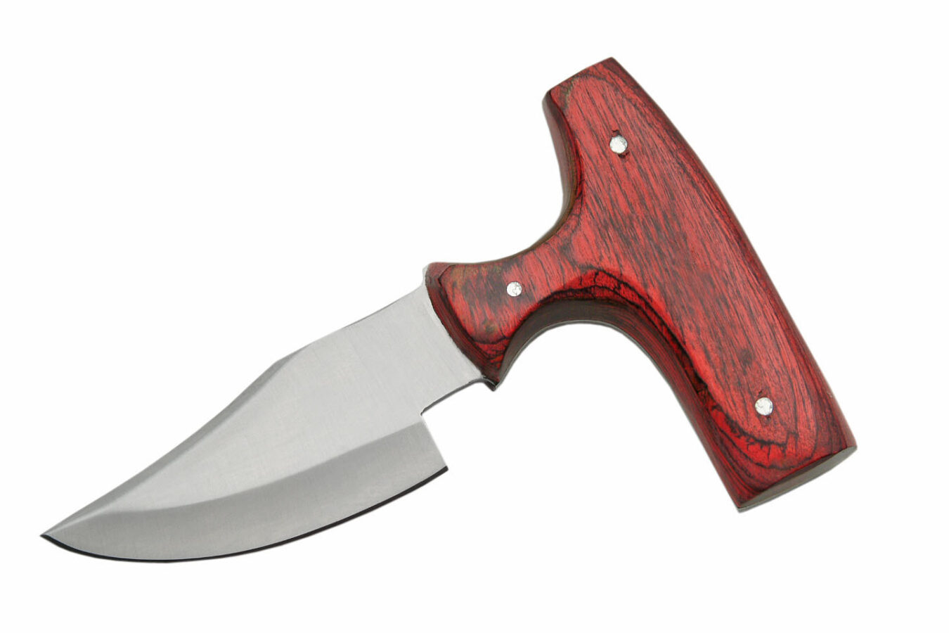 5″ T-Handle Push Dagger Stainless Steel Blade Wooden Handle