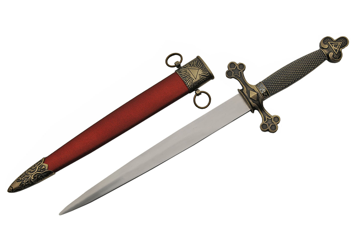 Masonic Stainless Steel Blade | Antique Finish Handle 15 inch Dagger Knife