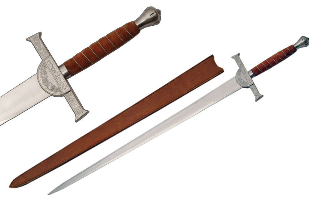 Medieval Stainless Steel Blade | Leather Wrapped Handle 50 inch Macleod ...