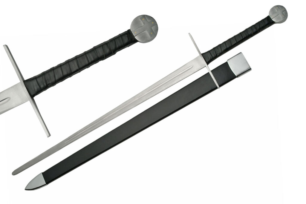 48" FULL TANG MEDIEVAL CROSS SWORD W/ SHEATH - Rogue Armor USA
