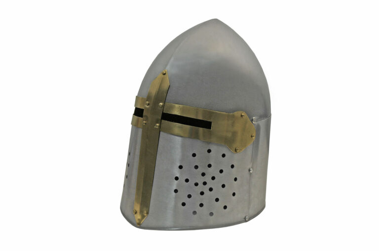 DECORATIVE BARREL HELM CRUSADER HELMET WITH STAND - Rogue Armor USA