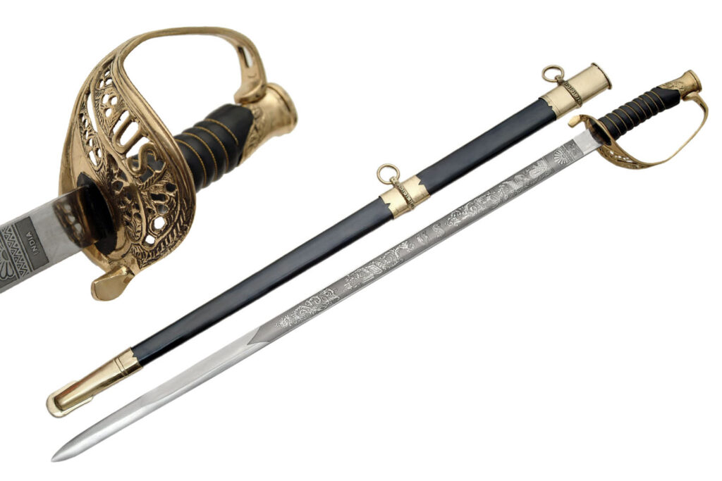 Foot Officer Sword 39″ Carbon Steel Blade Wire Wrapped Handle