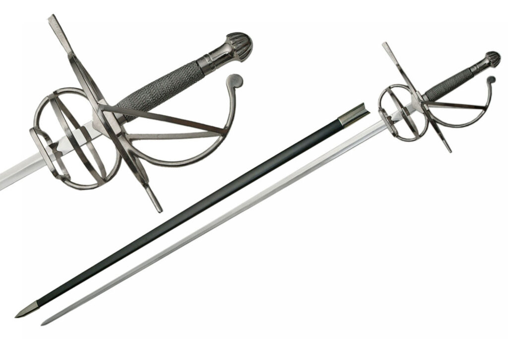 Medieval Silver Rapier Sword 43.5″ Stainless Steel Blade