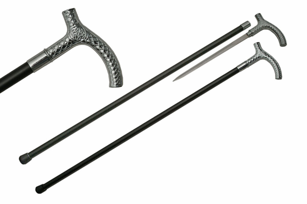 37″ Celtic Sword Cane Stainless Steel Blade Aluminum Handle