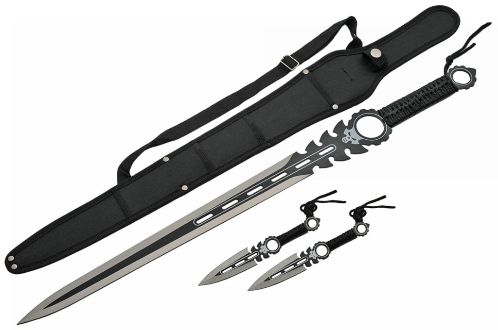 Monster Silver Black Stainless Rainbow Steel Blade | Paracord Wrapped ...