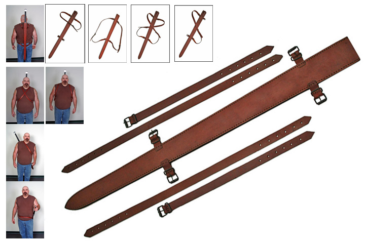 UP TO 38" BLADE, TOP GRAIN LEATHER SWORD SHEATH - Rogue Armor USA