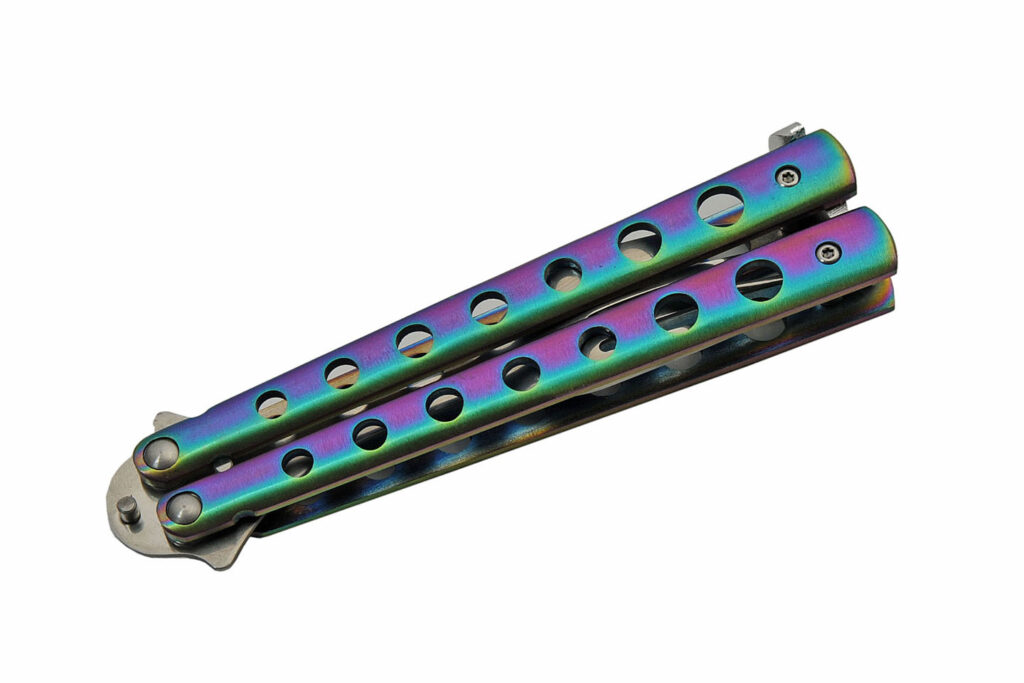 Rainbow Finish Stainless Steel | Rainbow Finish Handle Butterfly Style ...