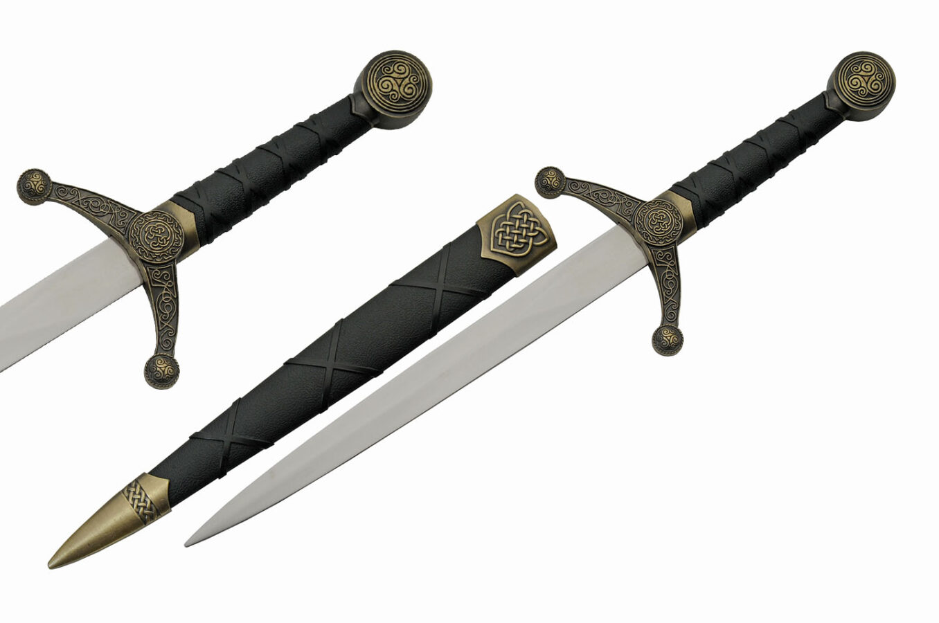 Gold Celtic Knot Stainless Steel Blade | Zinc Alloy 15 inch Dagger Knife