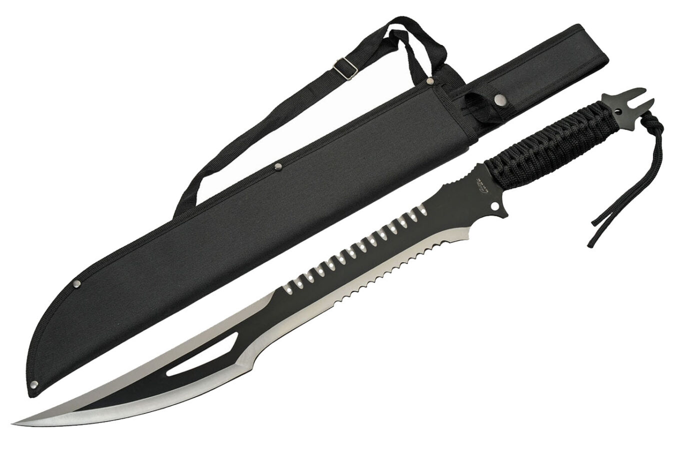 Fantasy Black Stainless Steel Blade | Cord Wrapped Handle 25 inch Edc ...