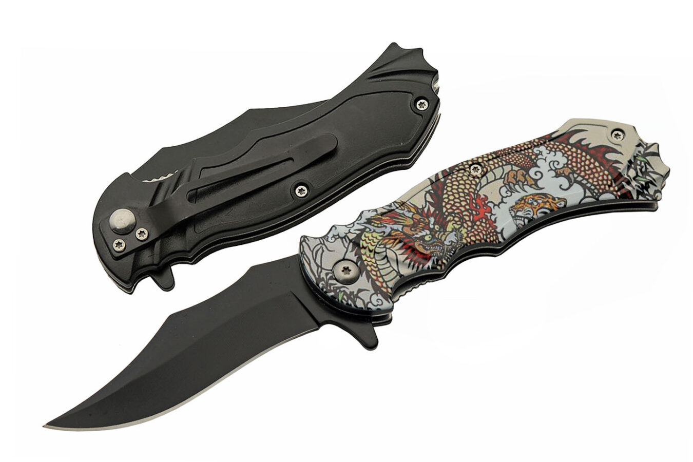 Meiji Dragon Folding Knife 8″ Stainless Steel Blade