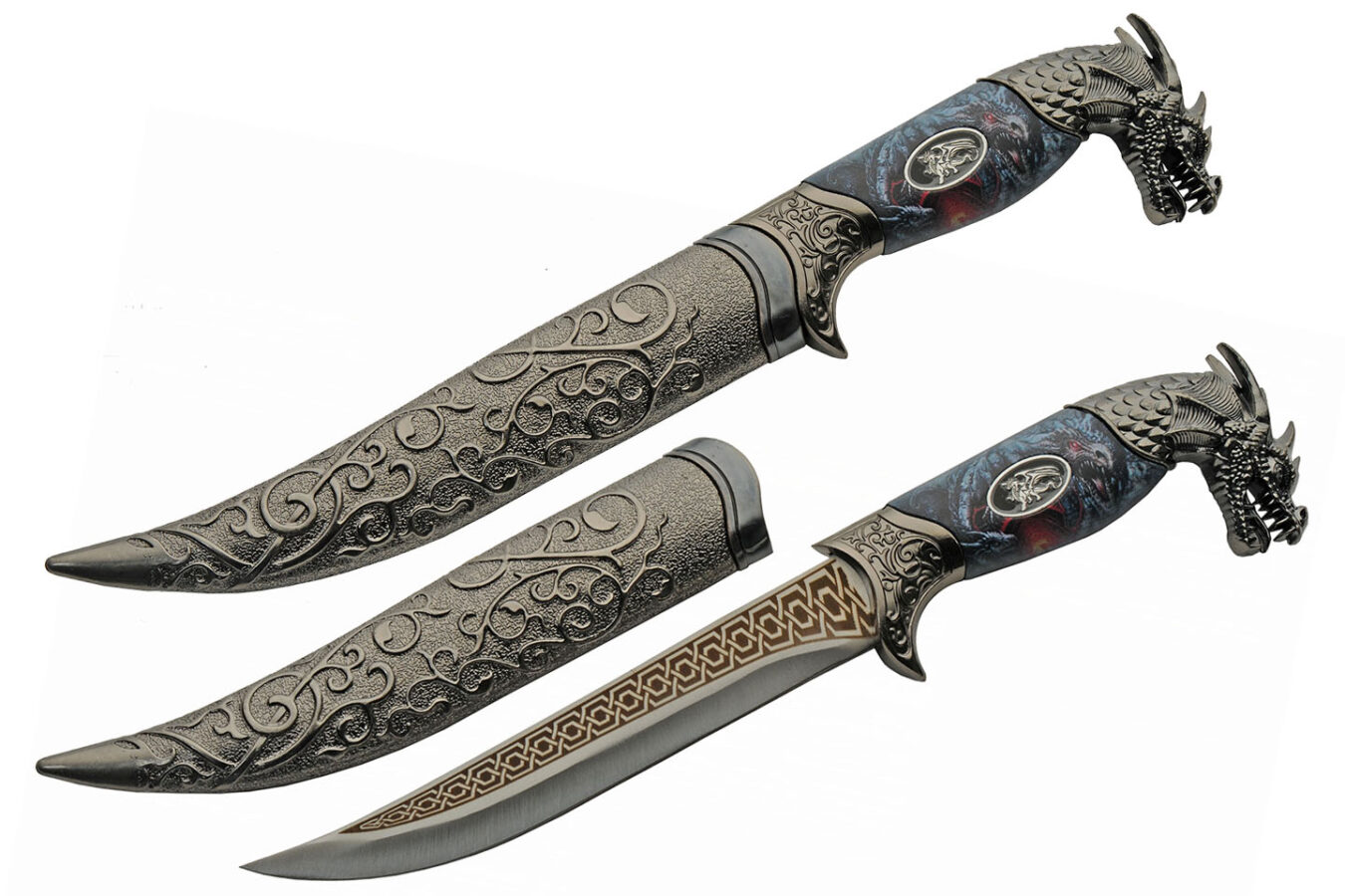 Roaring Dragon Stainless Steel Blade ABS Handle 11 inch Dagger Hunting Knife