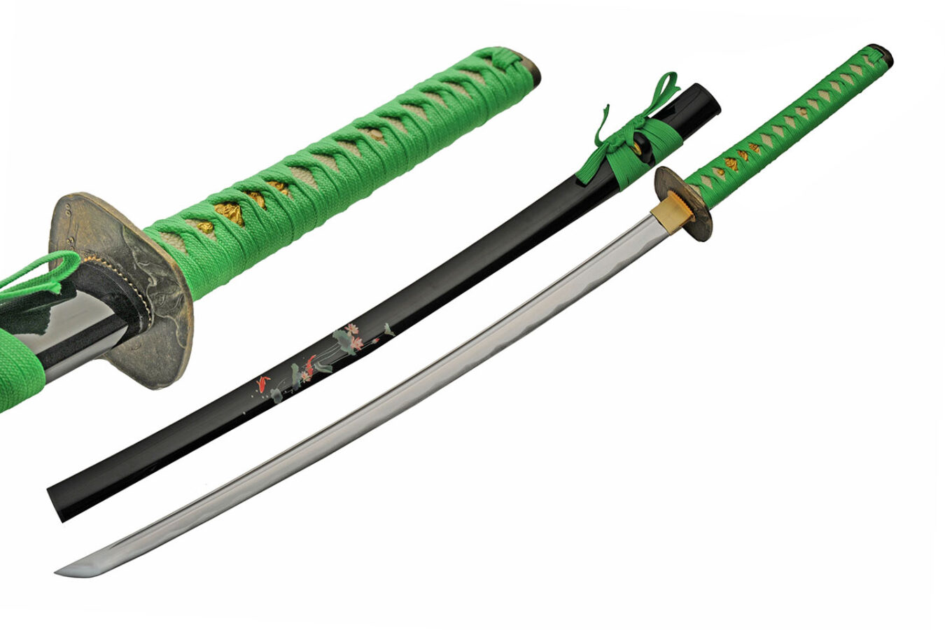 Koi Lake Carbon Steel Blade | Cord Wrapped Handle 41 inch Katana Sword