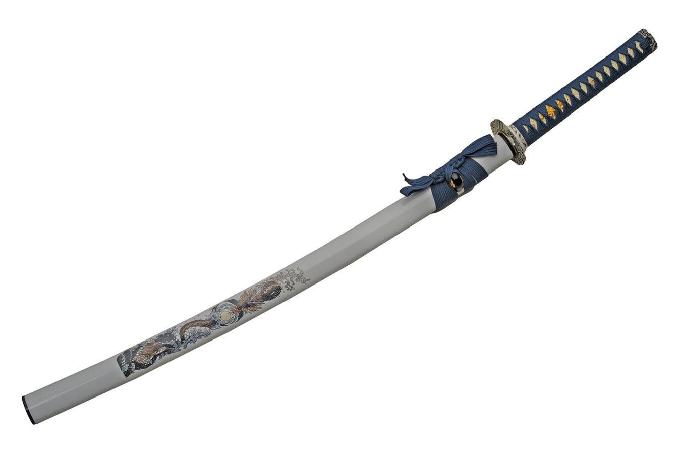 Water Dragon Carbon Steel Blade | Cord Wrapped Handle 41 inch Katana Sword