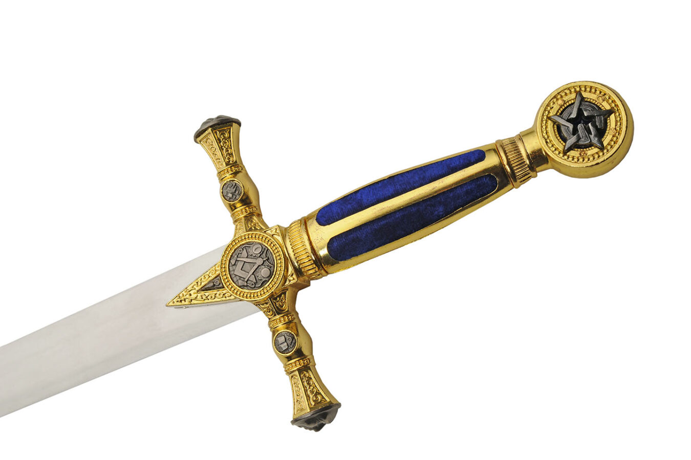 29.5″ Masonic Double Sword With Plaque Stainless Steel Blade