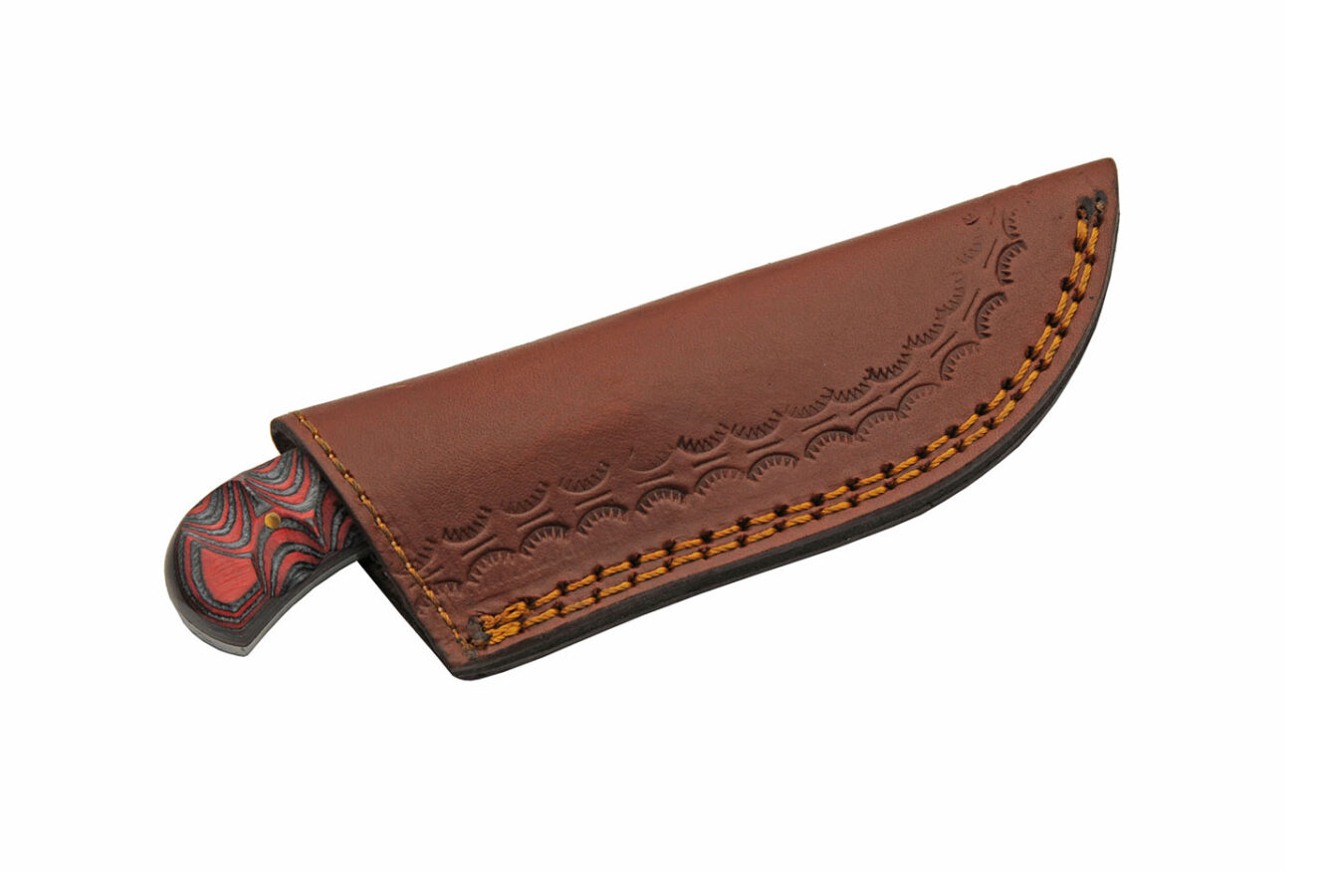 Boy’s Red Damascus Steel Blade | Grooved Wood Handle 6 inch Edc Skinner ...