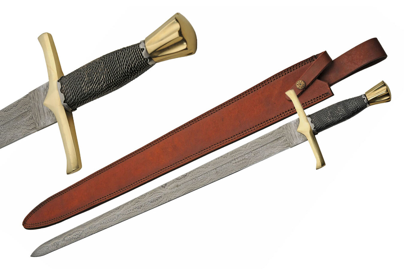 Medieval Garth Sword 29″ Damascus Steel Blade