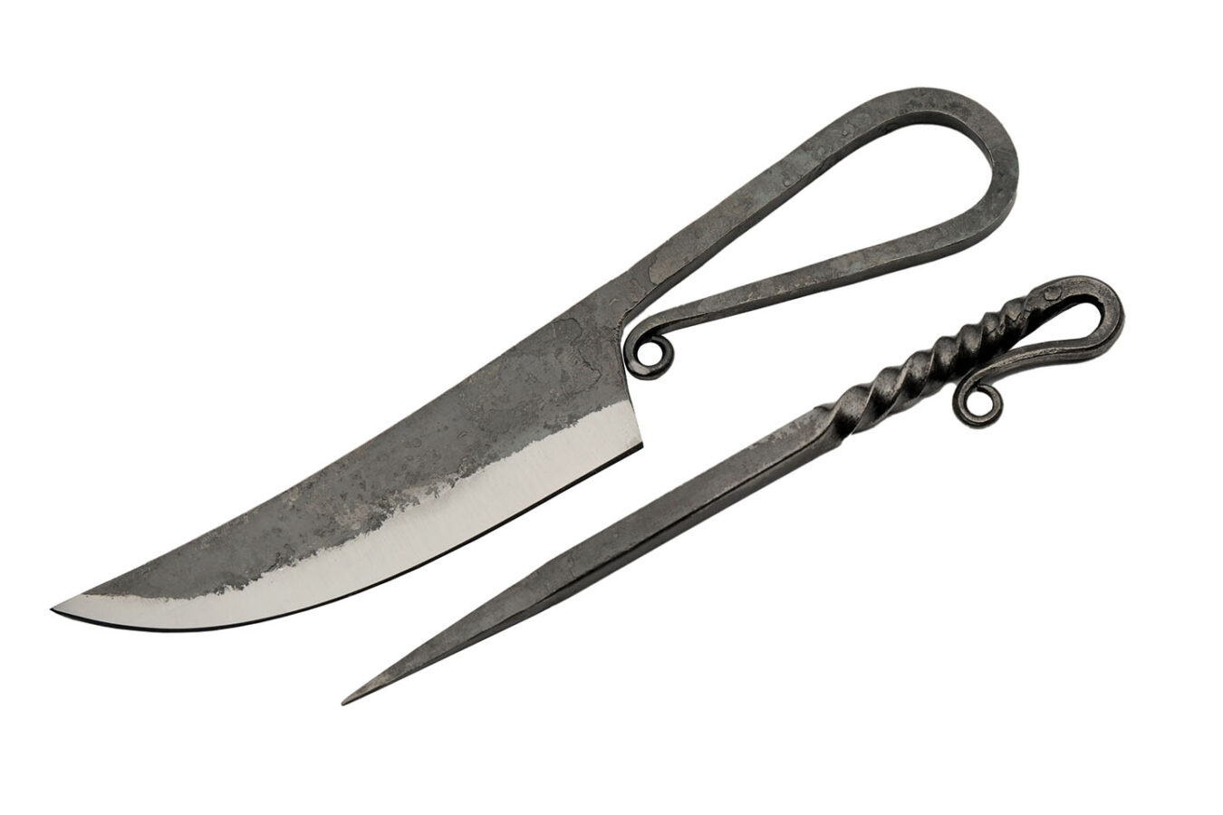 Medieval Feast Knife Picker 2 piece Set Carbon Steel Blade